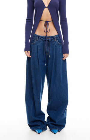 LIONESS Slouched Low Rise Tie Up Jeans | PacSun