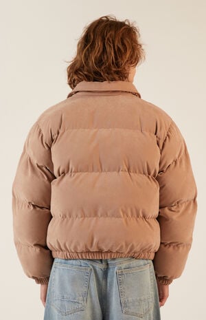 Pacsun Taupe Coaches Puffer Jacket | PacSun