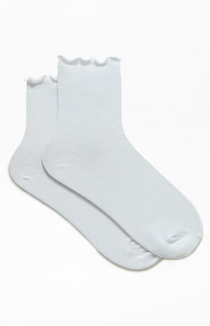 John Galt White Ruffle Socks | PacSun