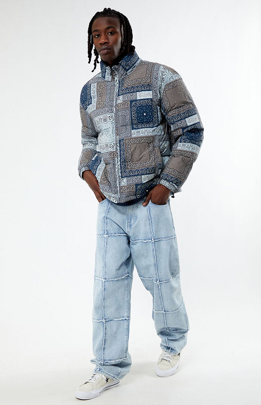 Pacsun Patchwork Paisley Puffer Jacket | Pacsun