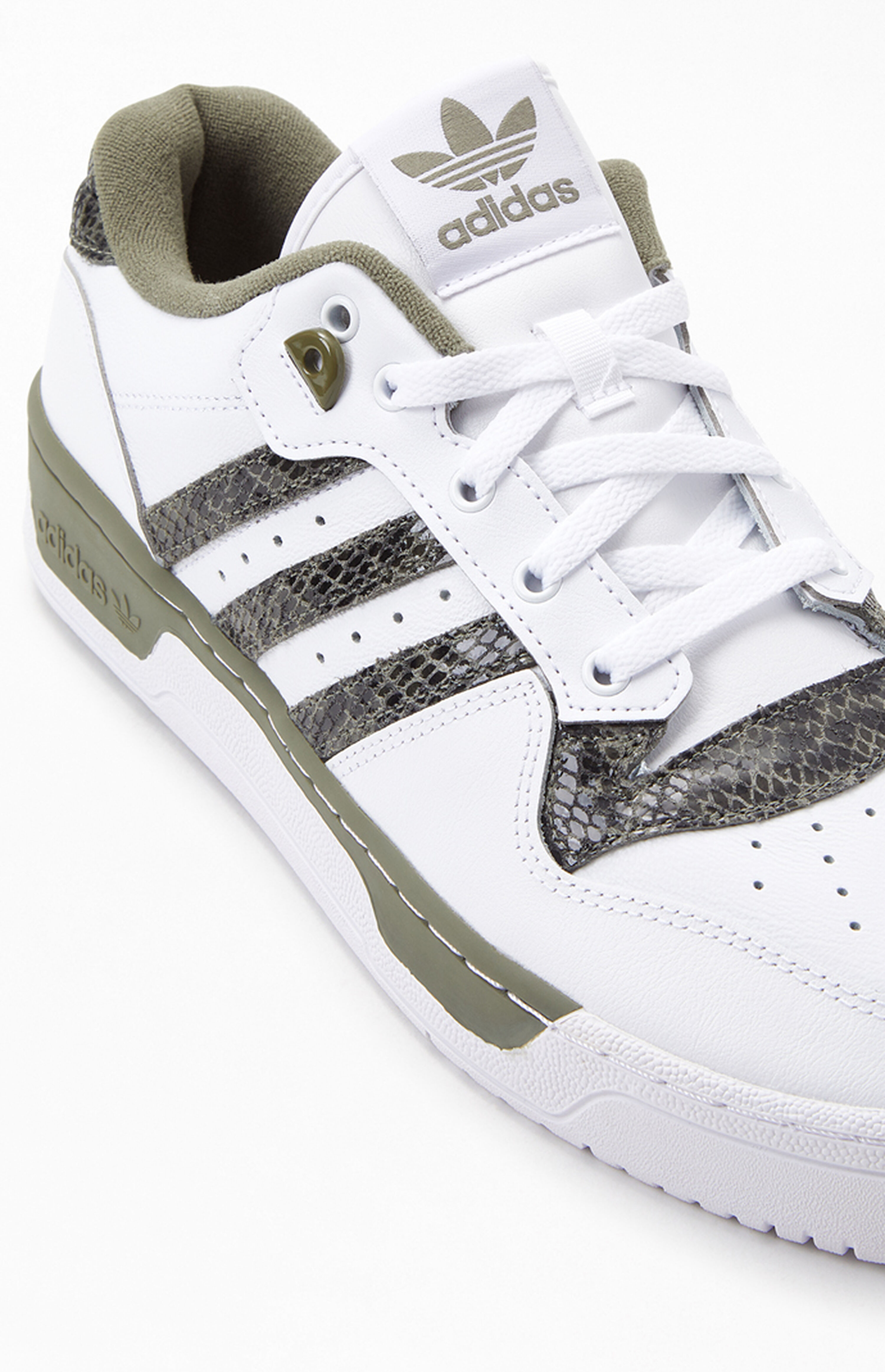 adidas White & Green Rivalry Low Shoes | PacSun