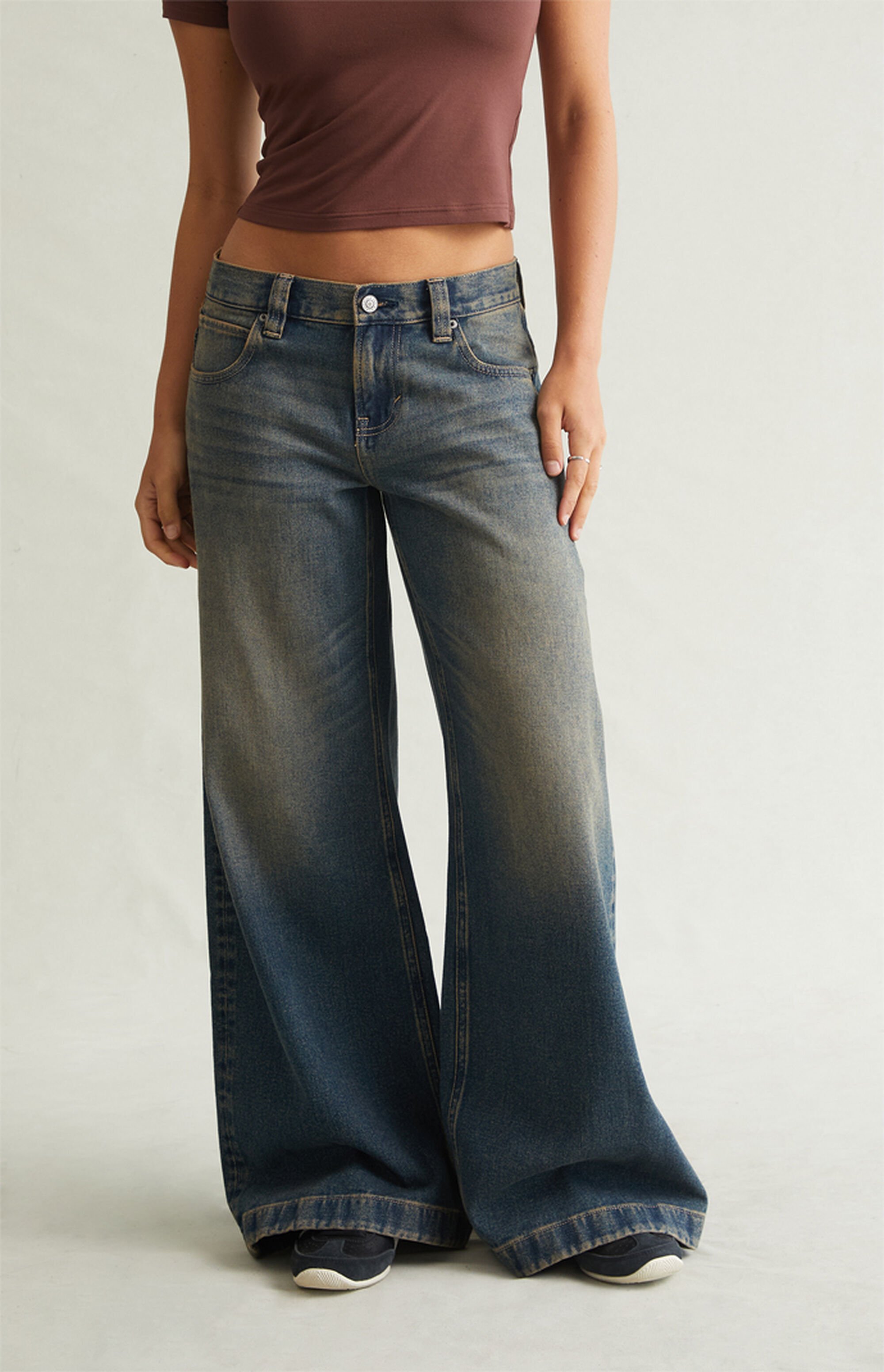 Pacsun Sloane Low Rise Ultra Baggy Jeans Dark Blue Tint | PacSun