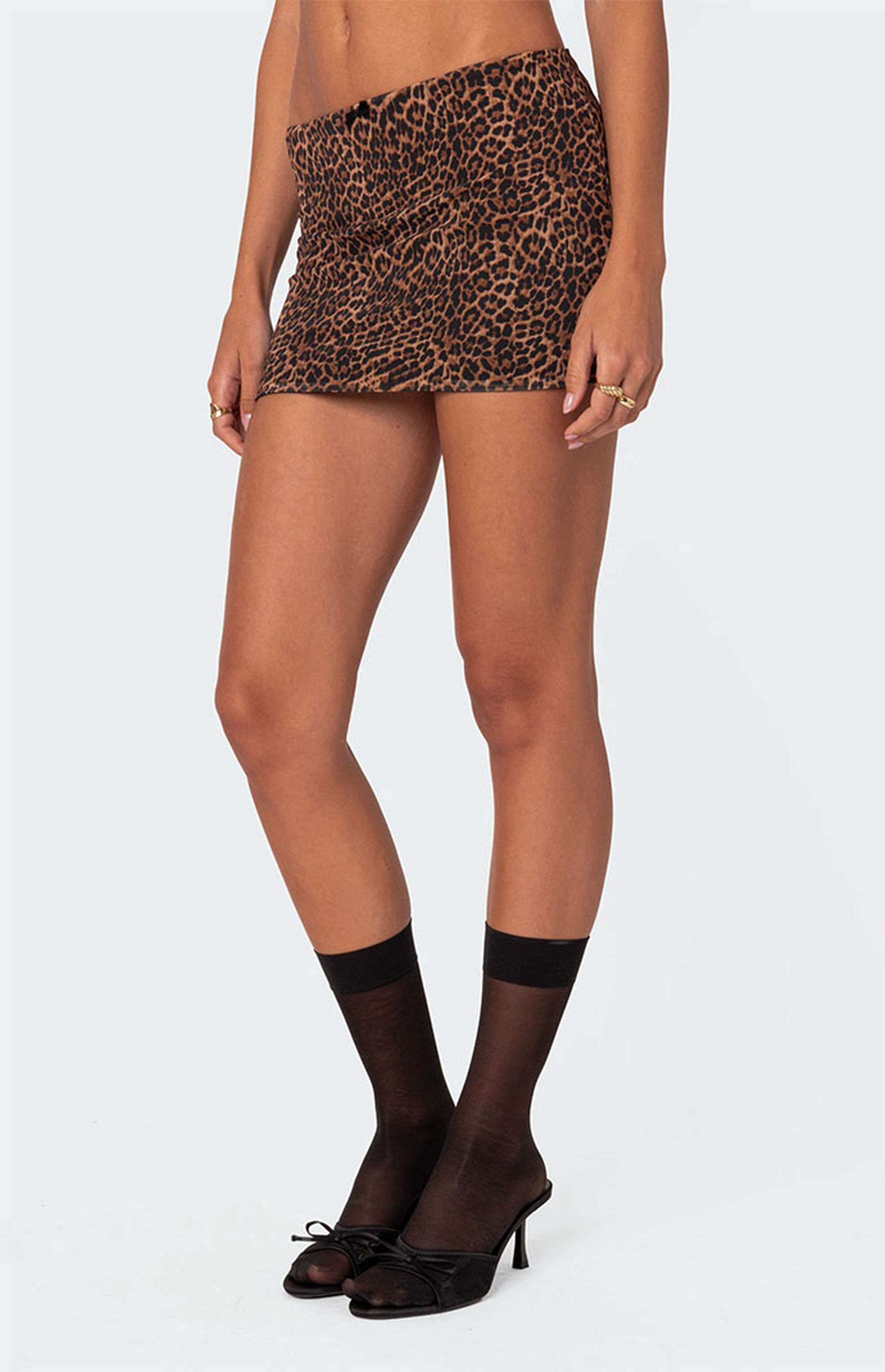 Edikted Edin Leopard Print Mesh Mini Skirt | PacSun