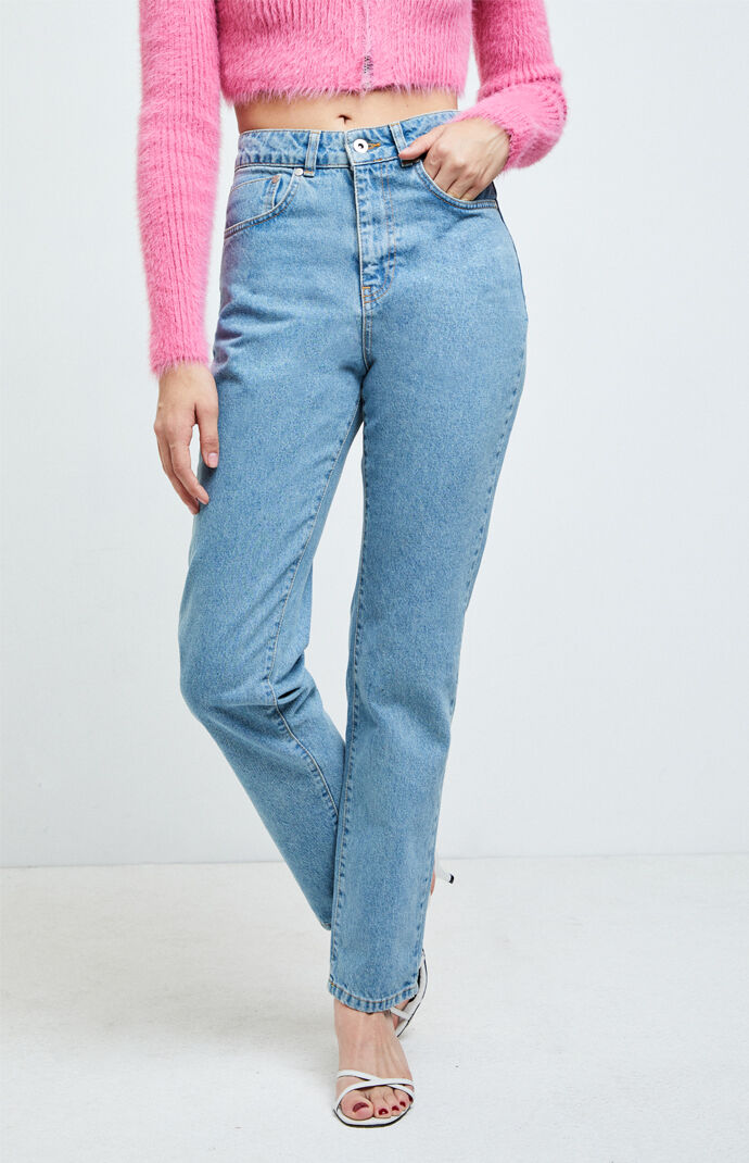 Ragged Jeans Indigo Blue Butt Ripped Jeans | PacSun