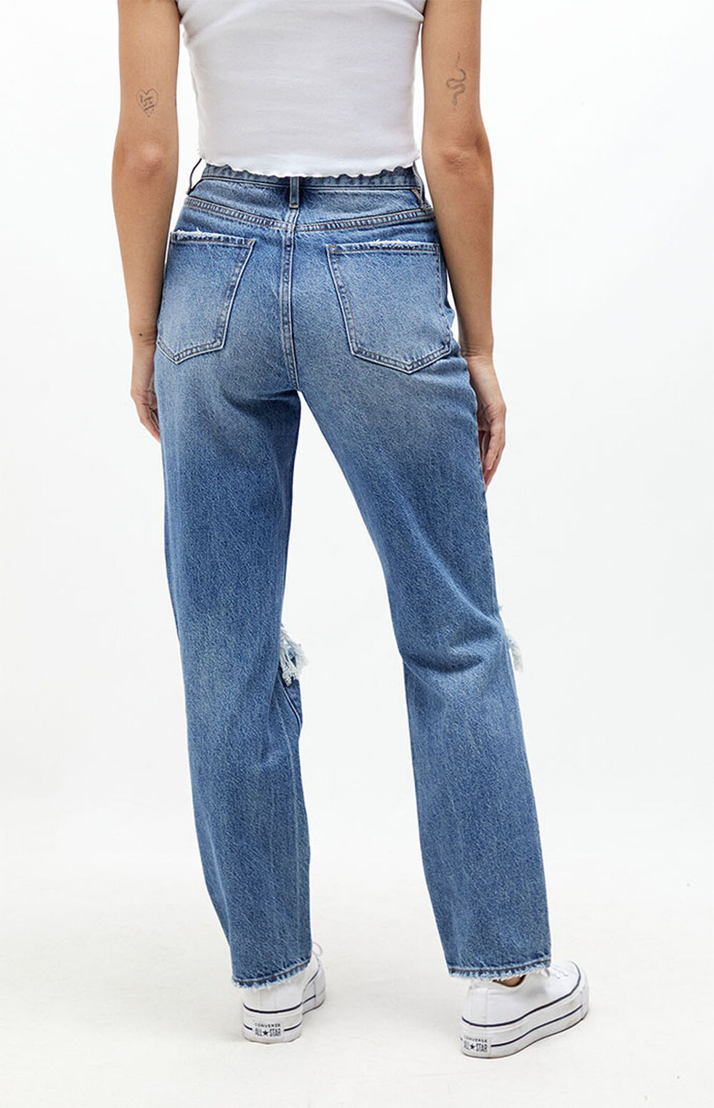 Pacsun Eco Medium Blue Distressed Dad Jeans PacSun Pacsun Eco Medium Blue Distressed Dad Jeans PacSun