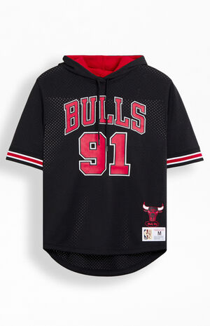 Mitchell & Ness Dennis Rodman Chicago Bulls Mesh Short Sleeve Hoodie ...