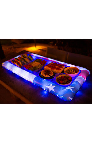 Pool Candy Inflatable Illuminated LED Stars & Stripes Buffet Pool ...
