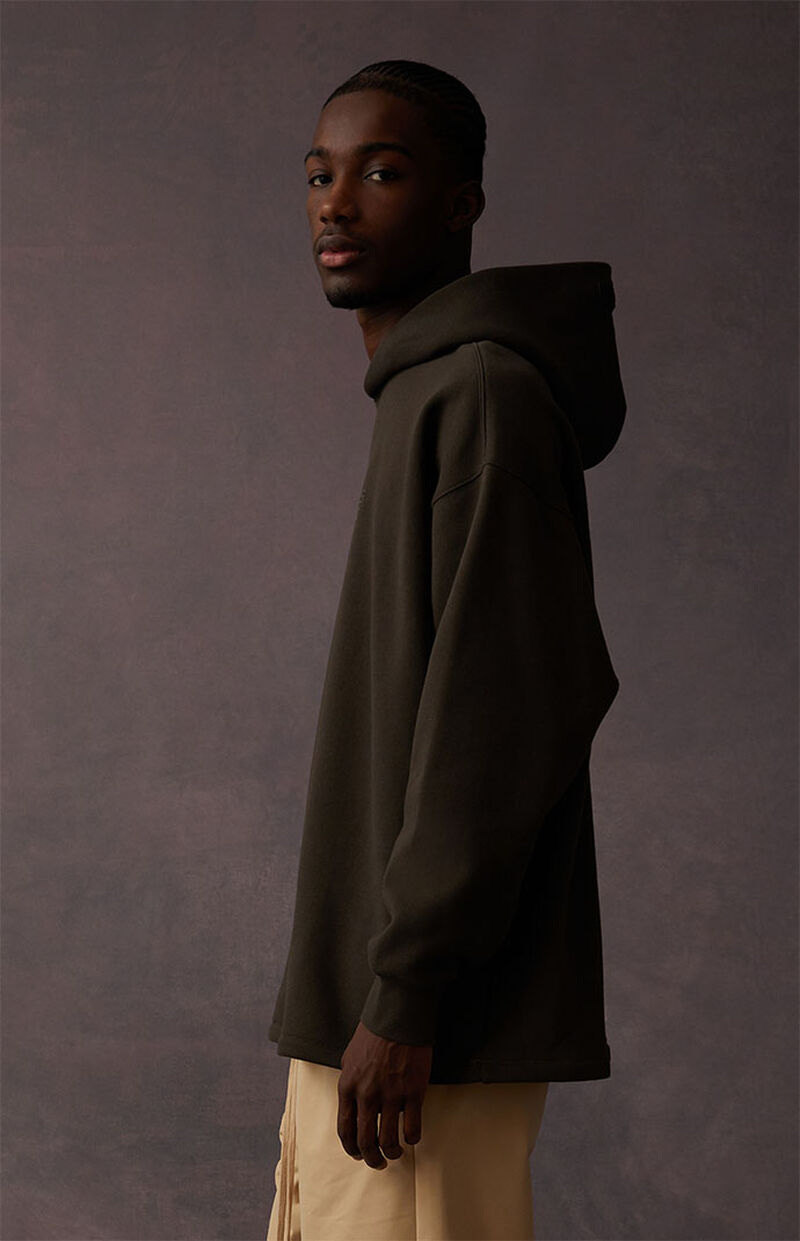 Fear of God Essentials Off Black Relaxed Hoodie | PacSun