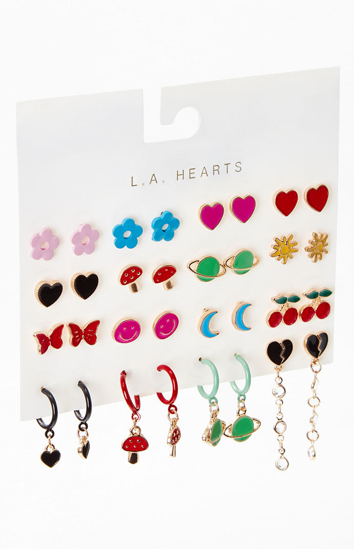 La hearts 16 pack star and moon earrings store