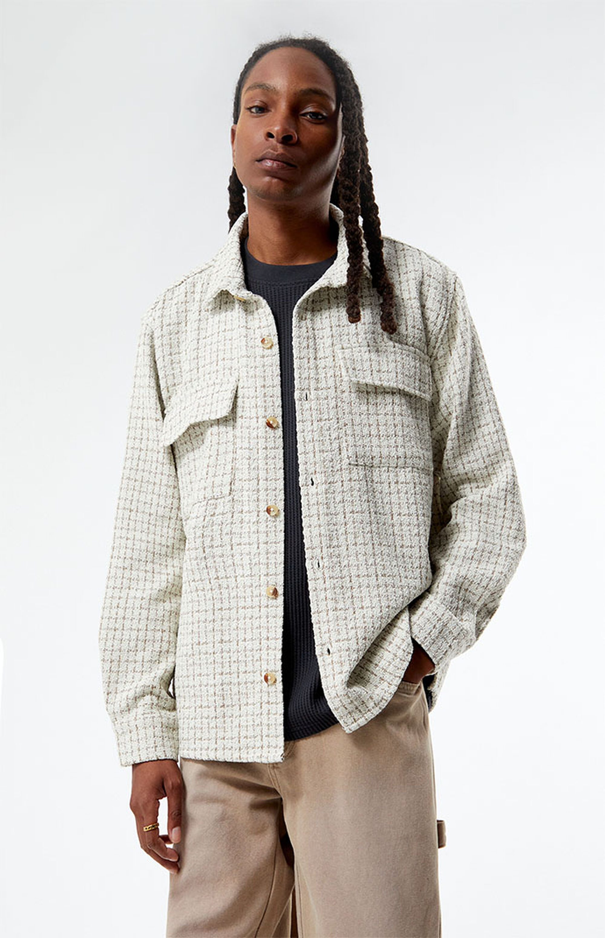 PacSun Classic Tweed Oversized Shacket | PacSun