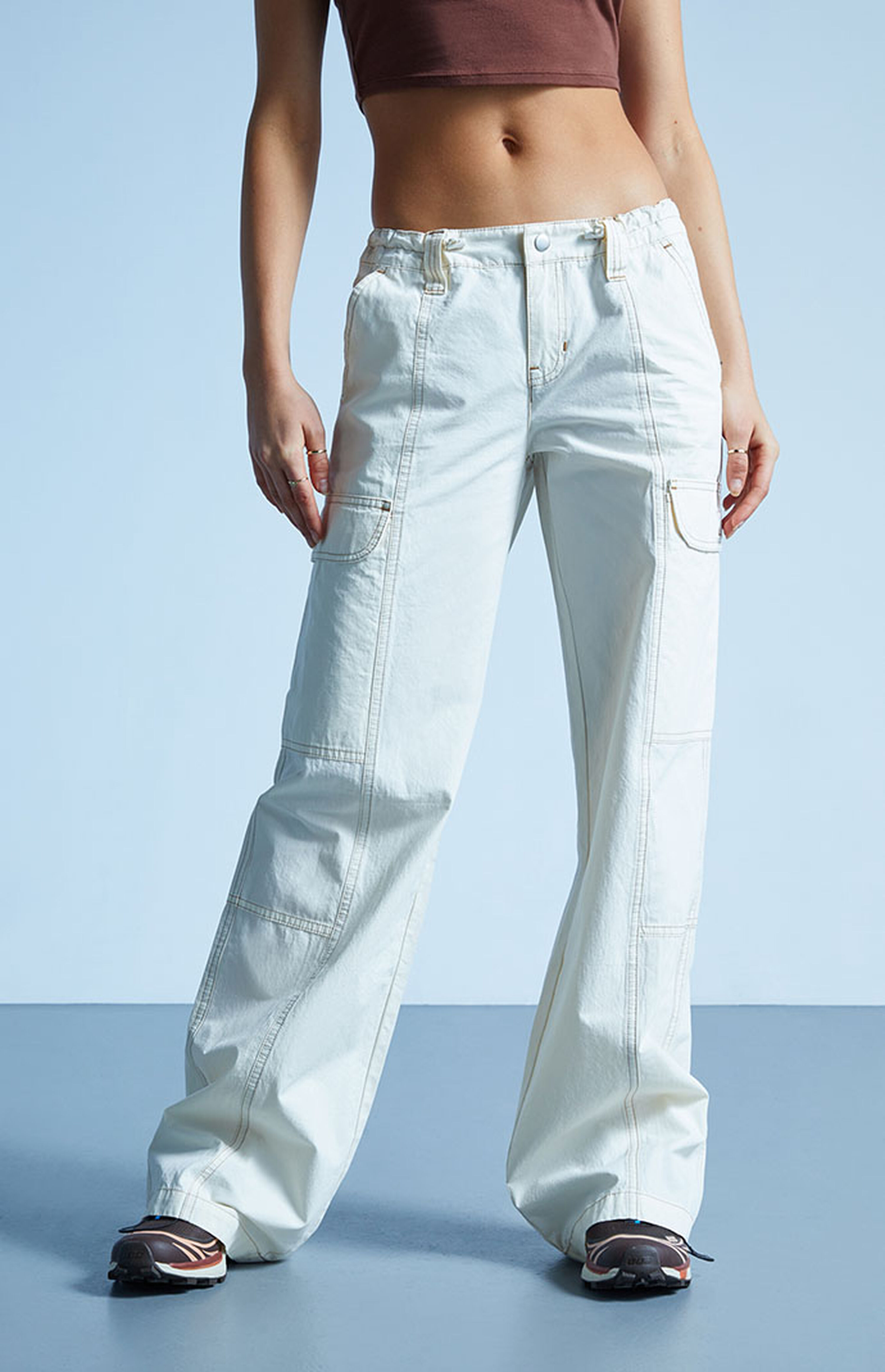 Pacsun Bone Low Rise Puddle Cargo Pants | PacSun
