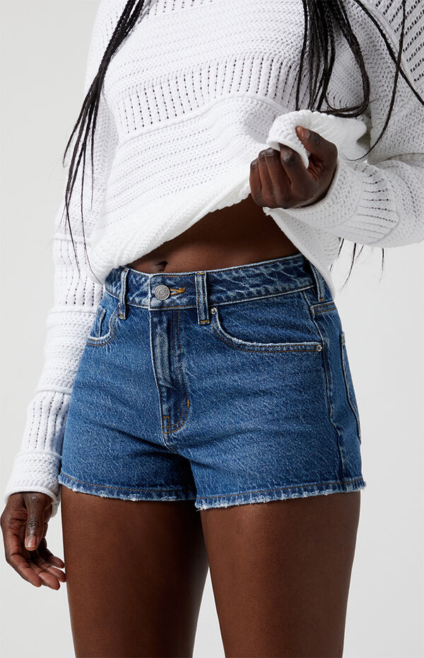 Pacsun Dark Indigo Denim Mom Shorts | PacSun