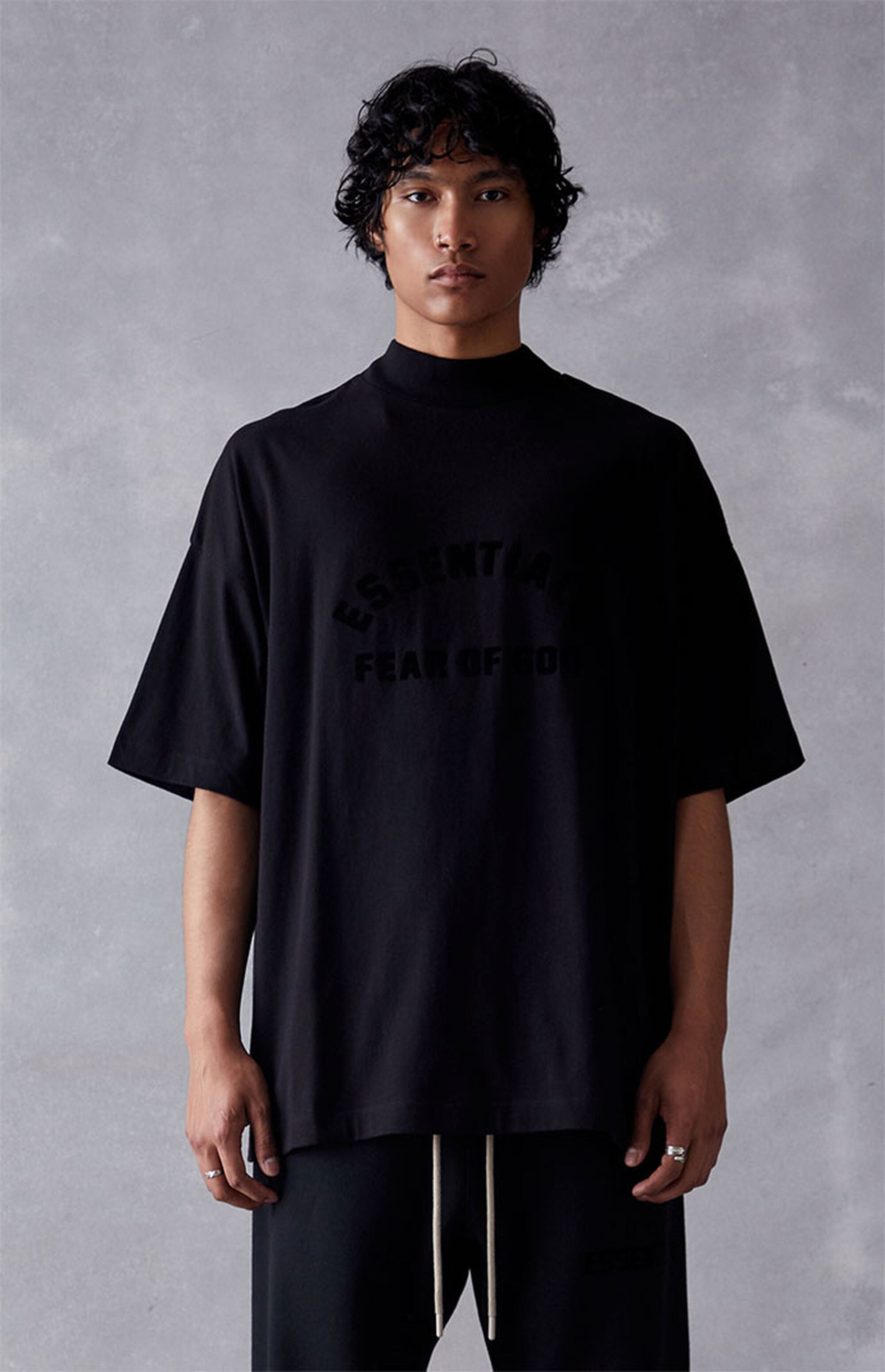 Fear of God Essentials Jet Black T-Shirt | Pacsun