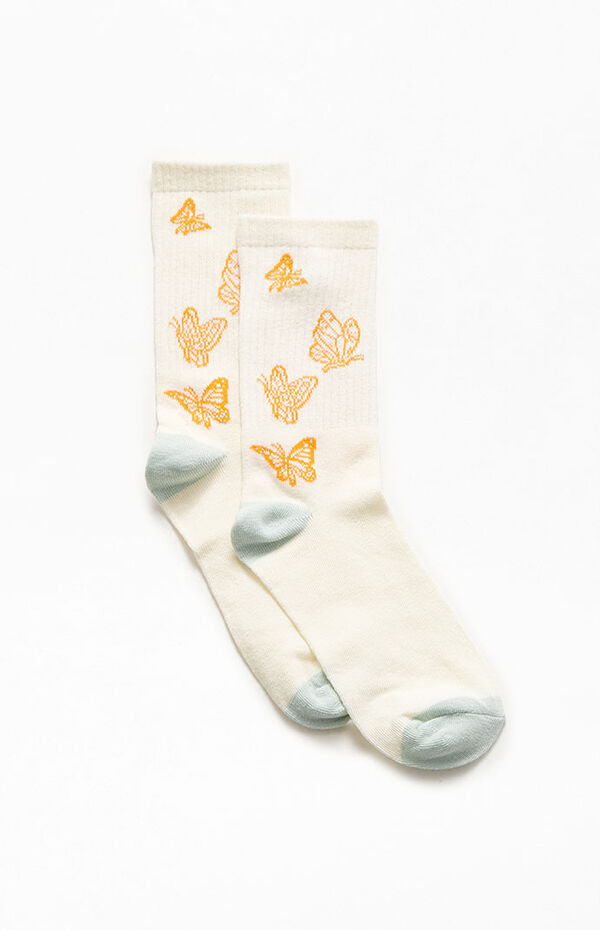 PacSun Drawn Butterfly Crew Socks | PacSun