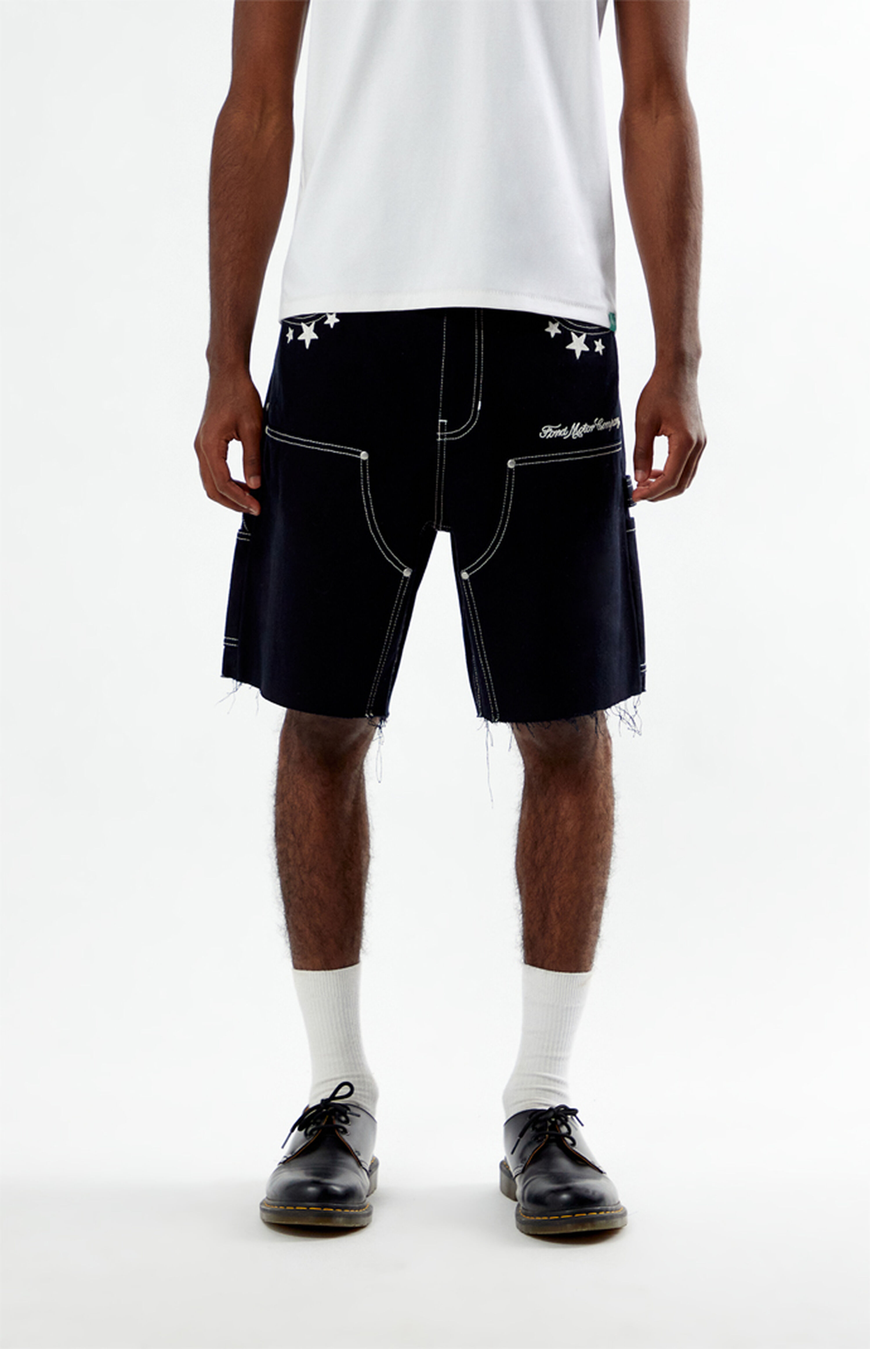 FORD Star Knee Panels Baggy Denim Shorts | Pacsun