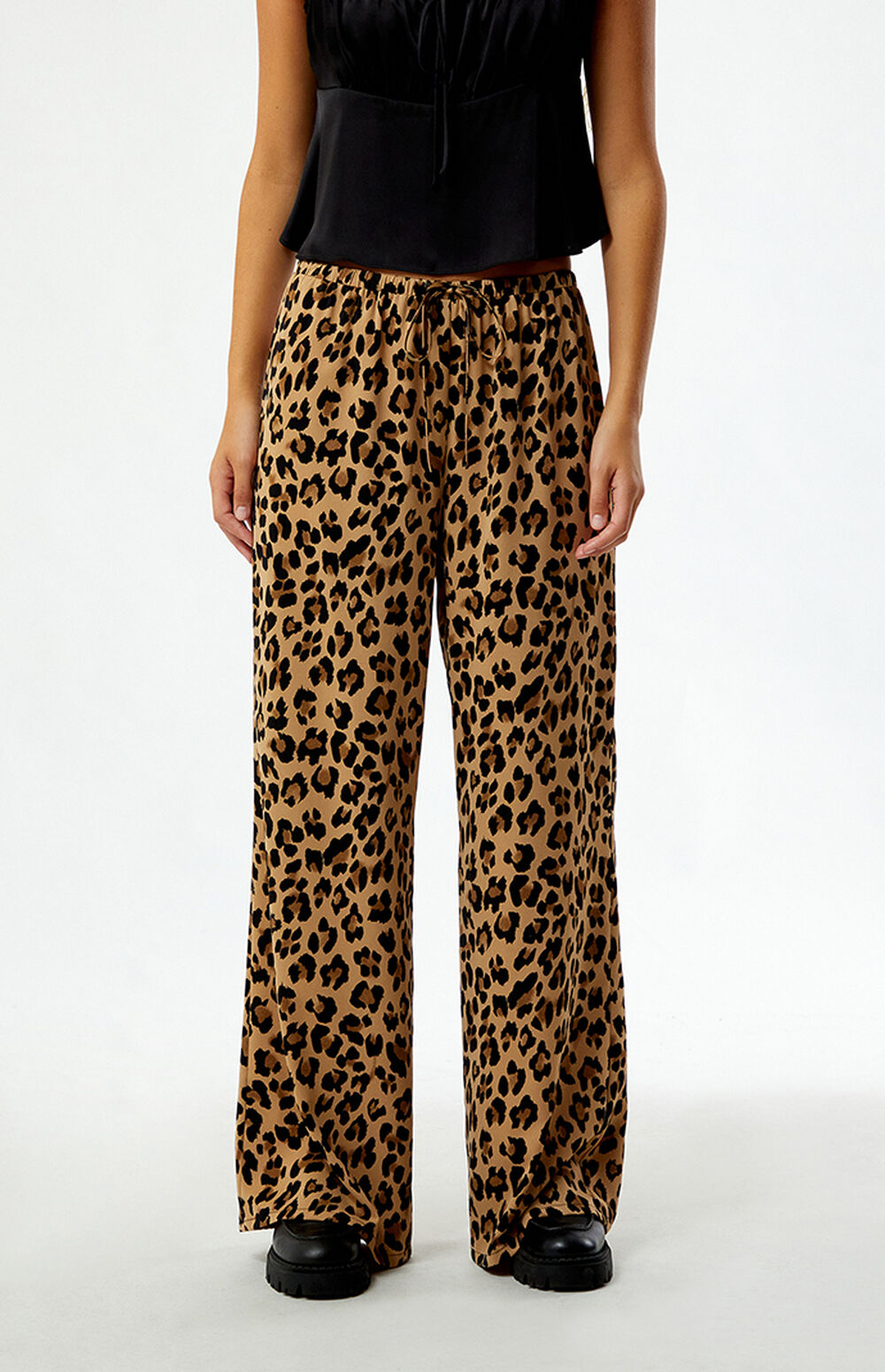 Pacsun Leopard Pull-On Wide Leg Pants | PacSun