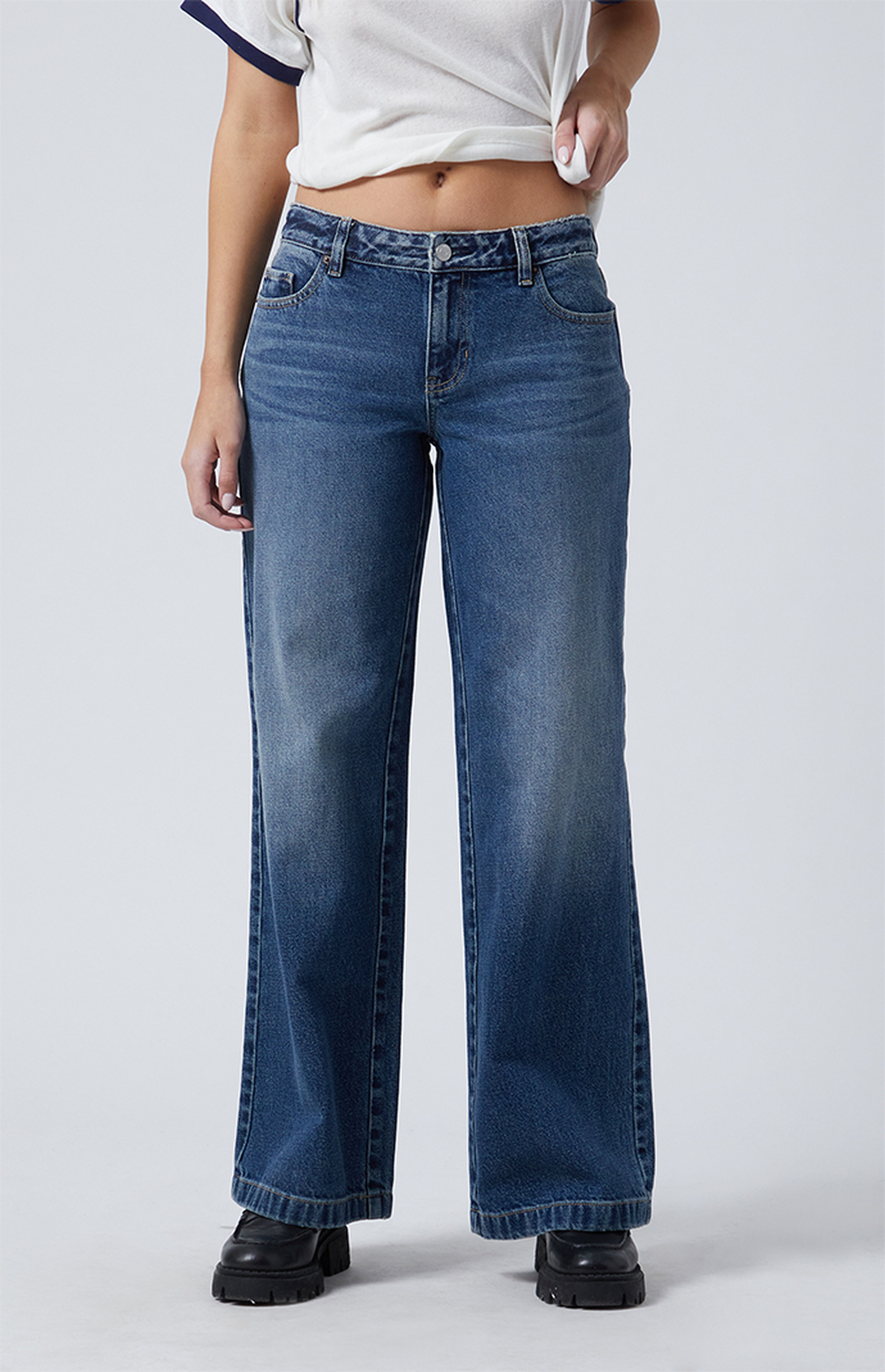 Pacsun Casey Low Rise Baggy Jeans Seam Dark Indigo | PacSun