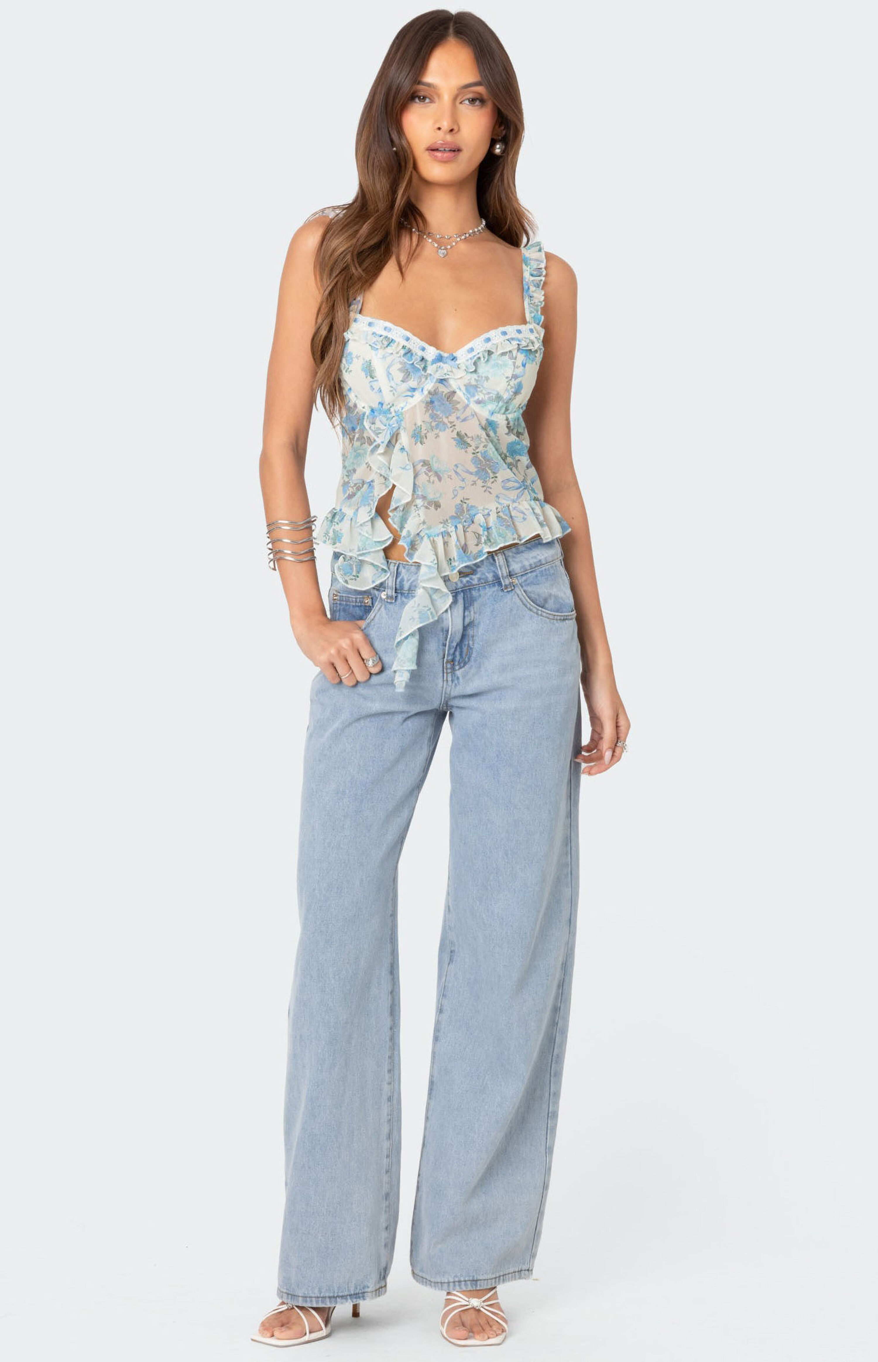Edikted Cascade Ruffled Bra Top | Pacsun
