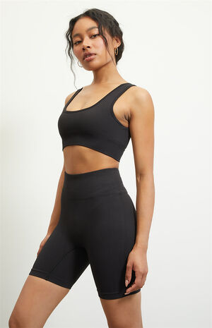 PAC 1980 Active Black Seamless Ribbed Sports Bra | PacSun