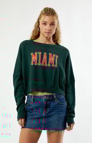 HYPE & VICE Miami Hurricanes Ivy Knit Cropped Sweater | PacSun