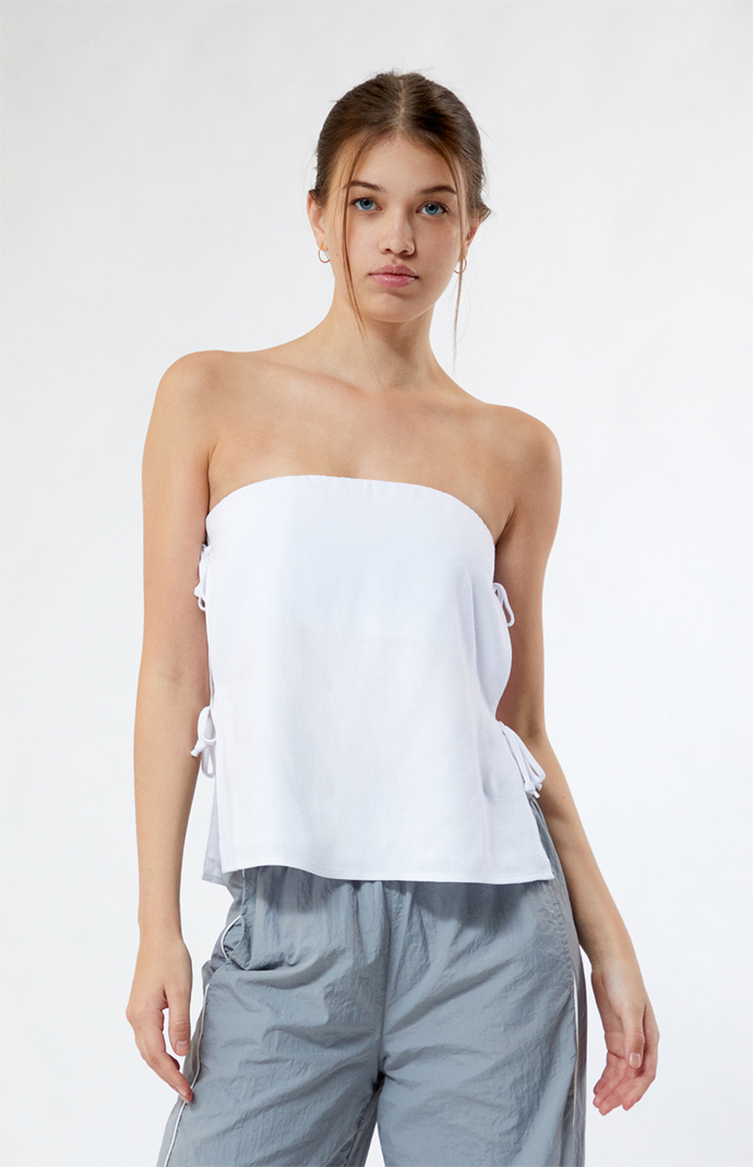 LA Hearts Lace-Up Bow Tube Top | Pacsun