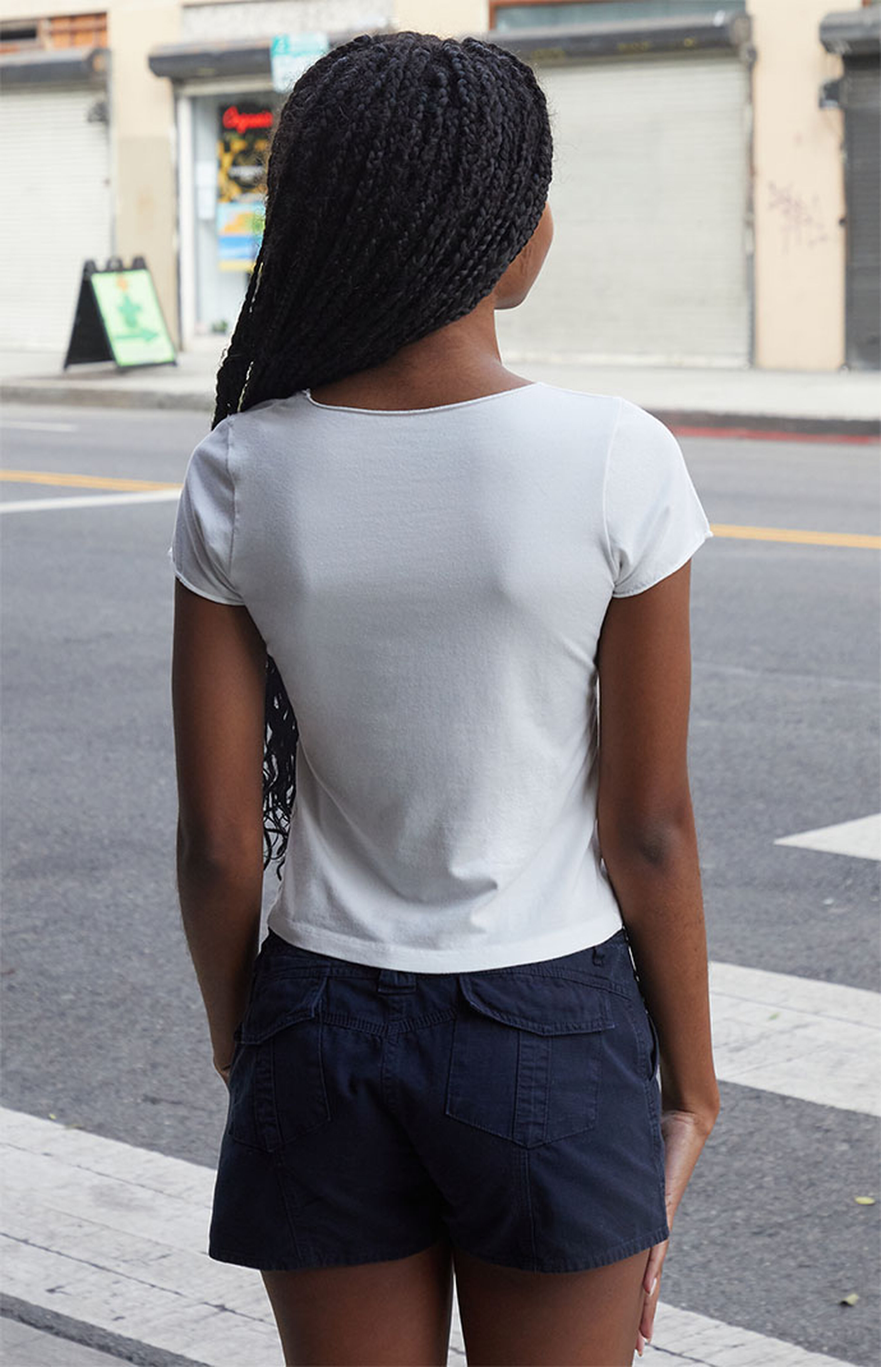 John Galt White Gina Cinched Top | PacSun
