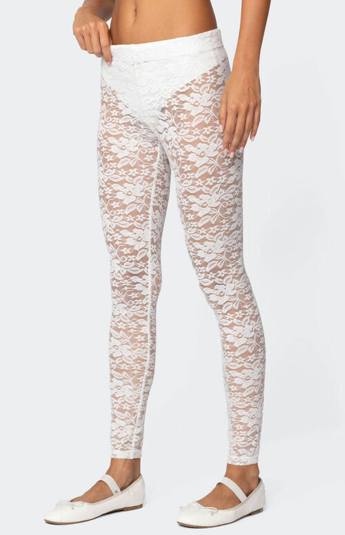 Edikted Sheer Lace Leggings | Pacsun