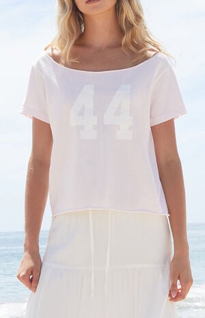 John Galt Pink Robyn 44 Short Sleeve Off-The-Shoulder Top | PacSun