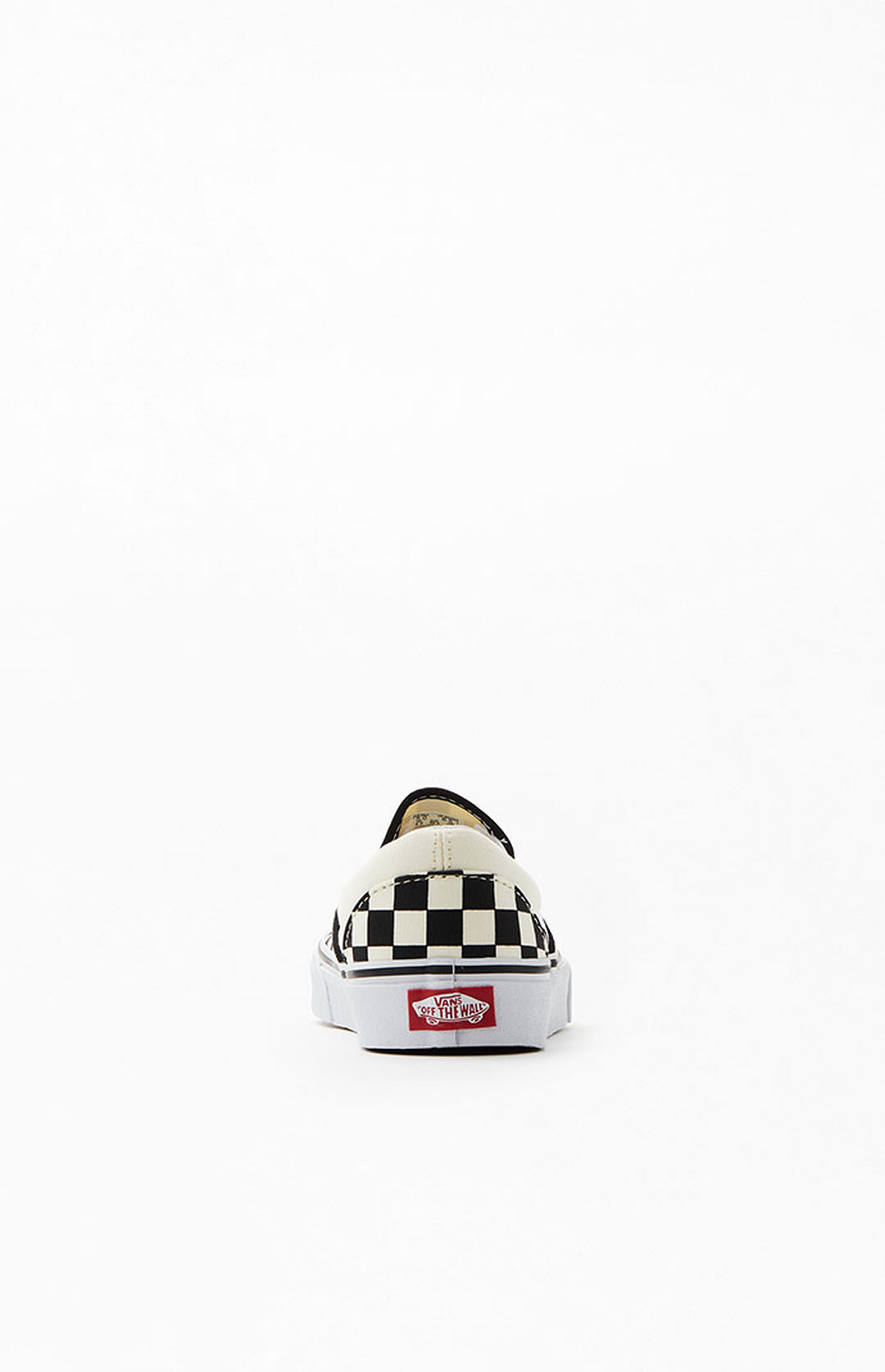 Vans Classic Checkerboard White & Black Slip-On Shoes | Pacsun