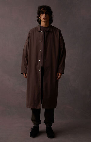 Fear of God Essentials Plum Long Coat | PacSun