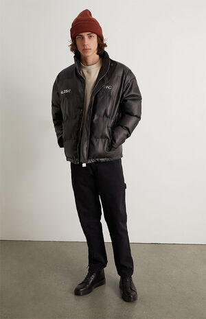Pacsun x Night Lab Faux Leather Puffer Jacket | PacSun