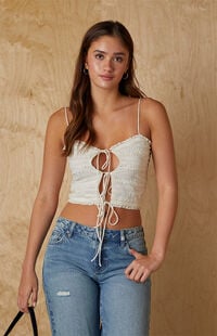 Your Favorite Noa Ruffle Tie Front Tank Top | PacSun