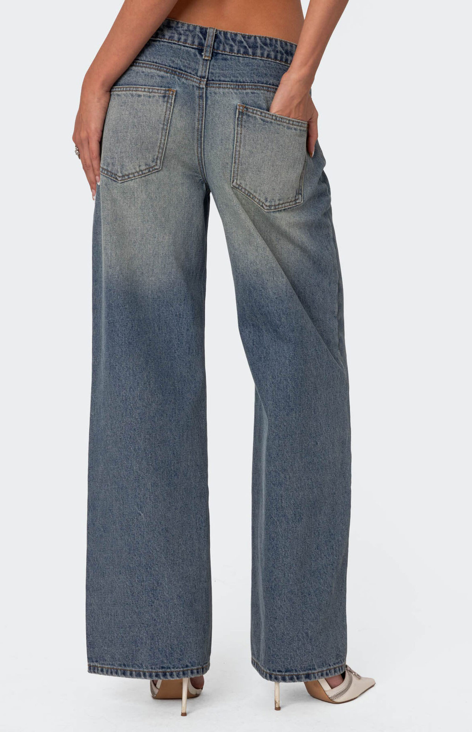 Edikted Magda Low Rise Acid Wash Jeans | PacSun