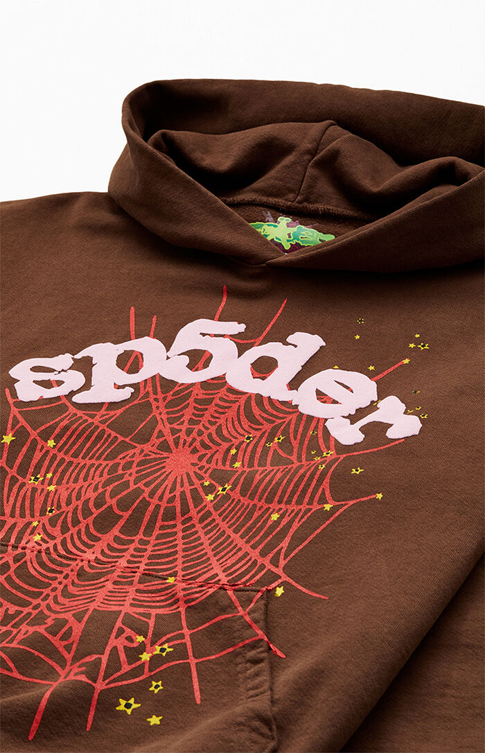 Sp5der Brown Web Hoodie | PacSun
