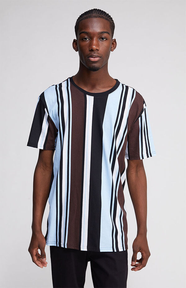 PacCares Black Vertical Striped T-Shirt | PacSun