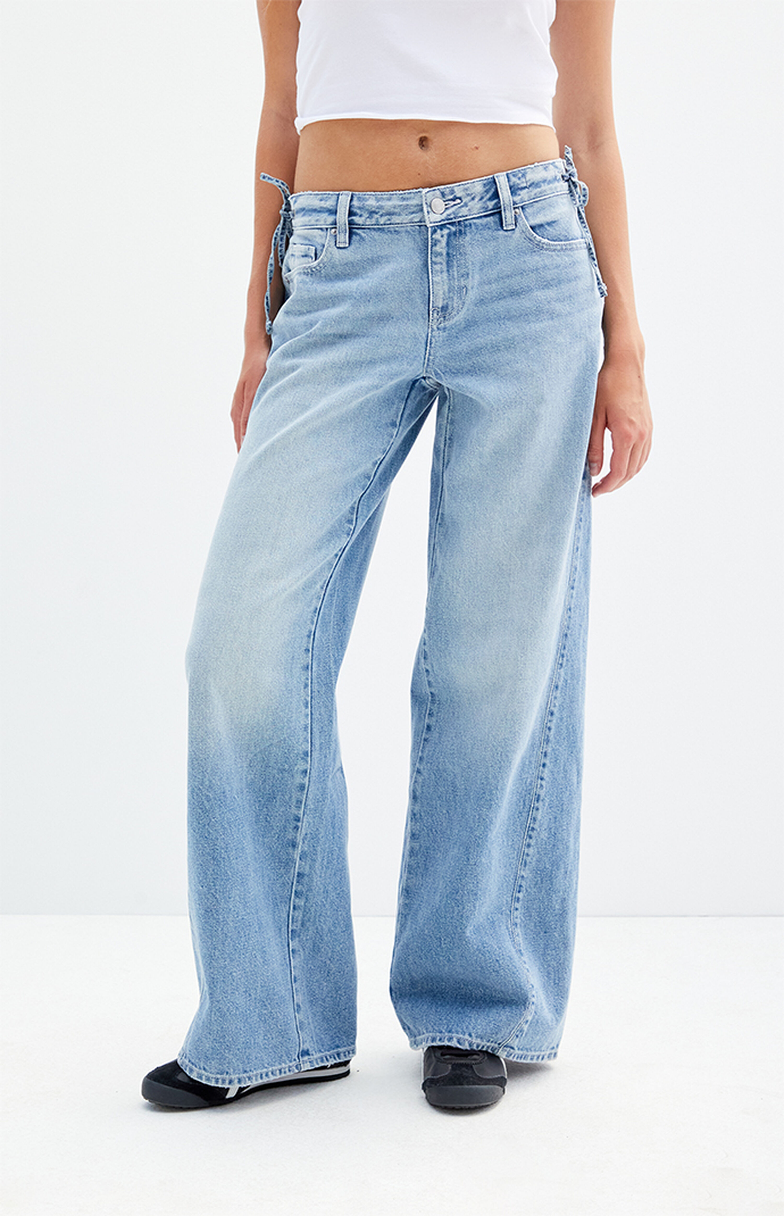 Pacsun Casey Low Rise Baggy Jeans Tie Side Medium Indigo | PacSun