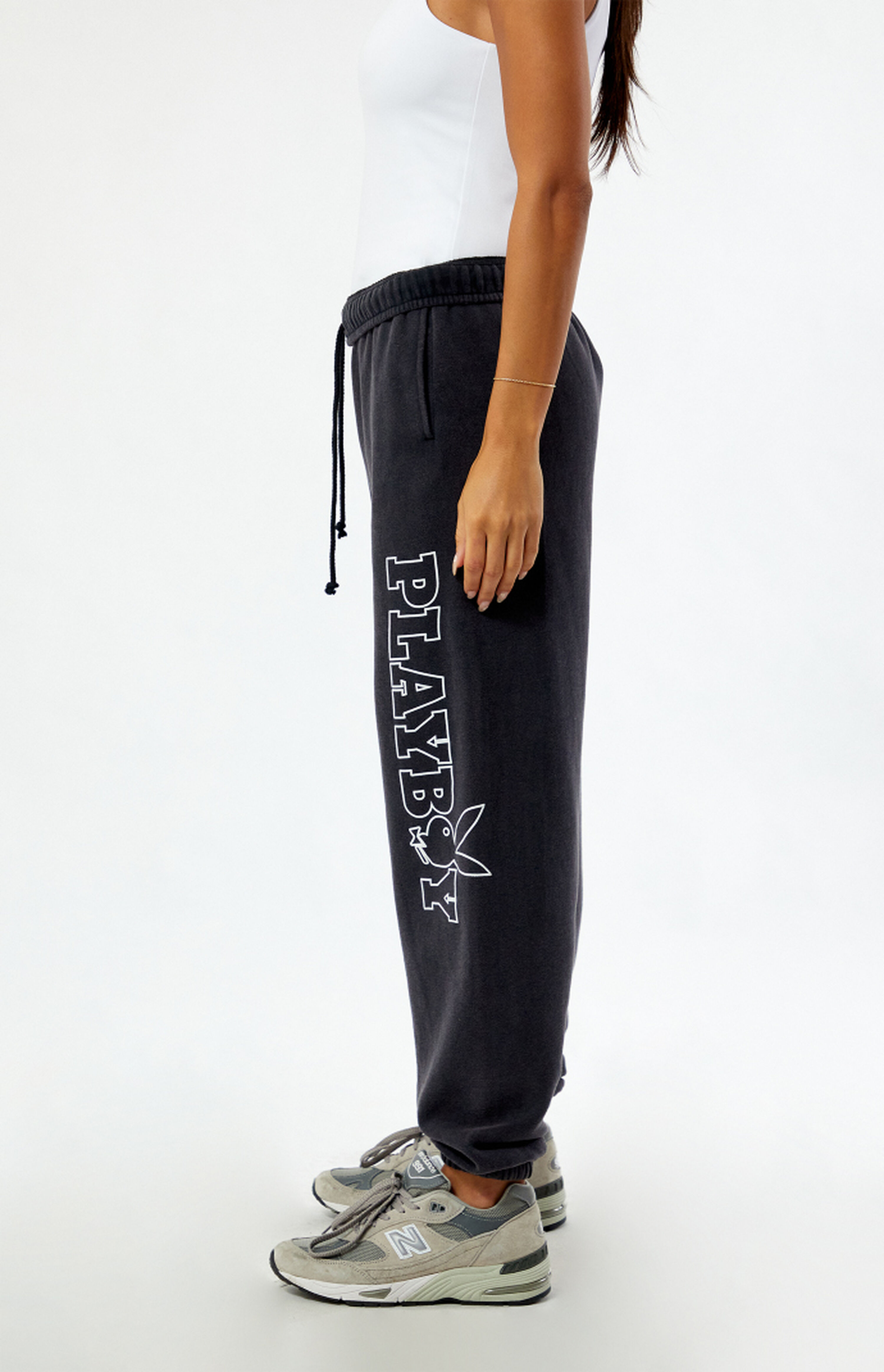 Playboy By PacSun Black Classic Boyfriend Sweatpants | Pacsun