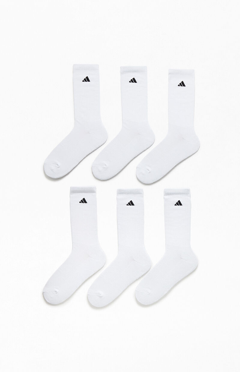 adidas 6 Pack White Crew Socks | Pacsun
