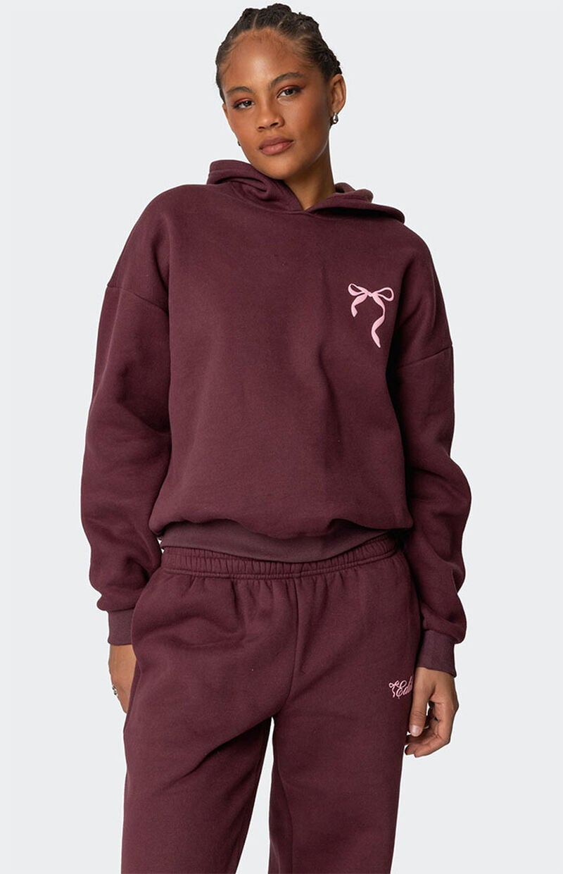 Edikted Sasha Bow Detail Hoodie | PacSun