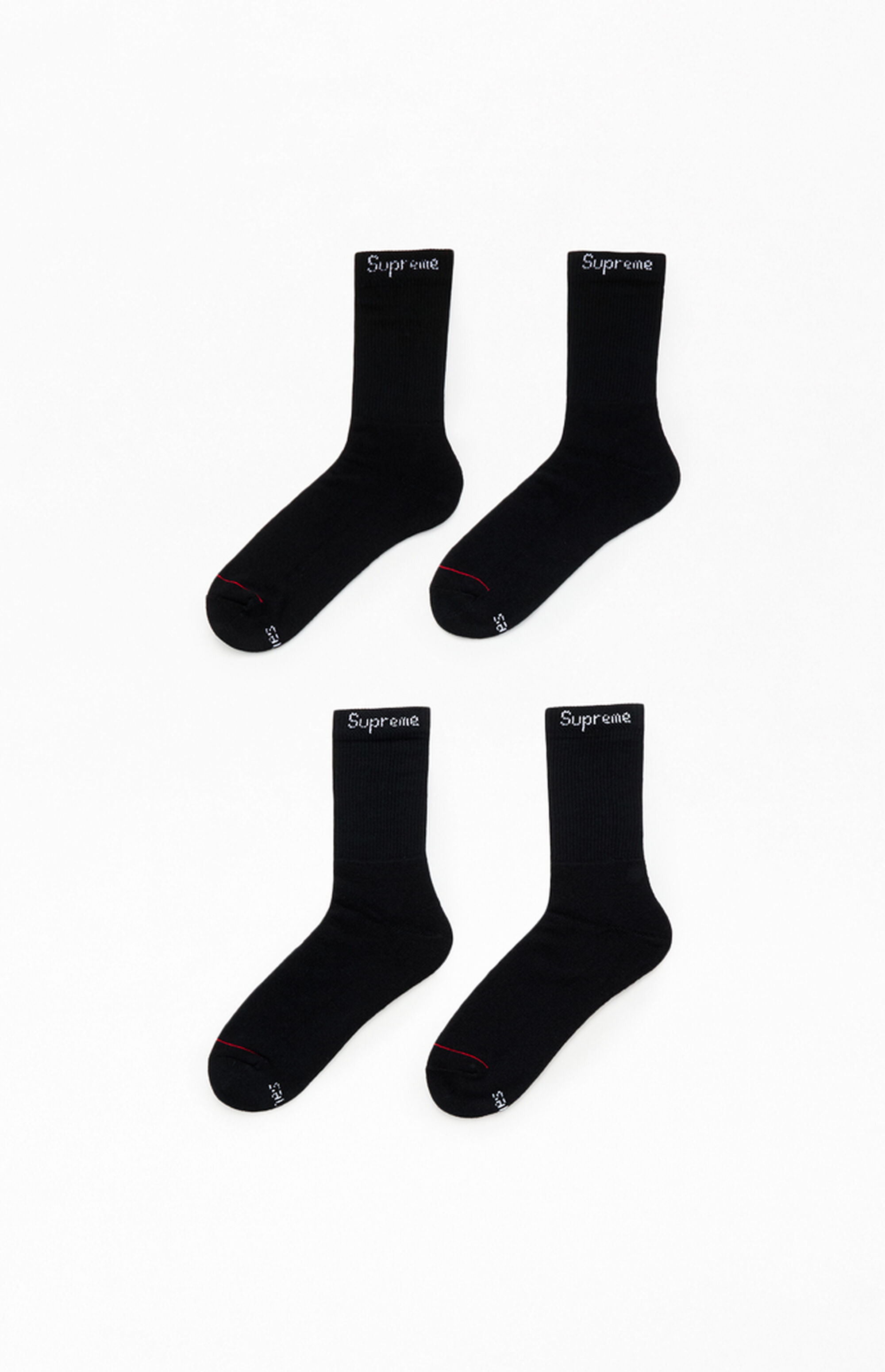 Supreme x Hanes 4 Pack Crew Socks | Pacsun