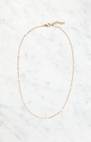 John Galt White Bead Chain Necklace | Pacsun