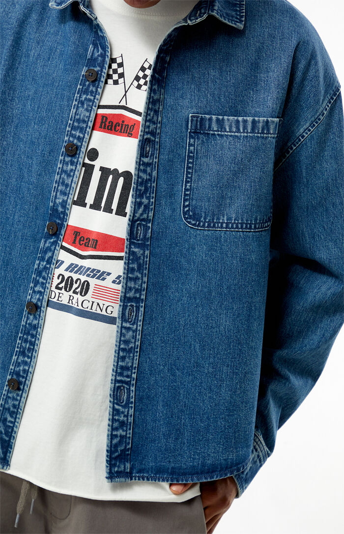 Pacsun Medium Blue Denim Shirt | Pacsun