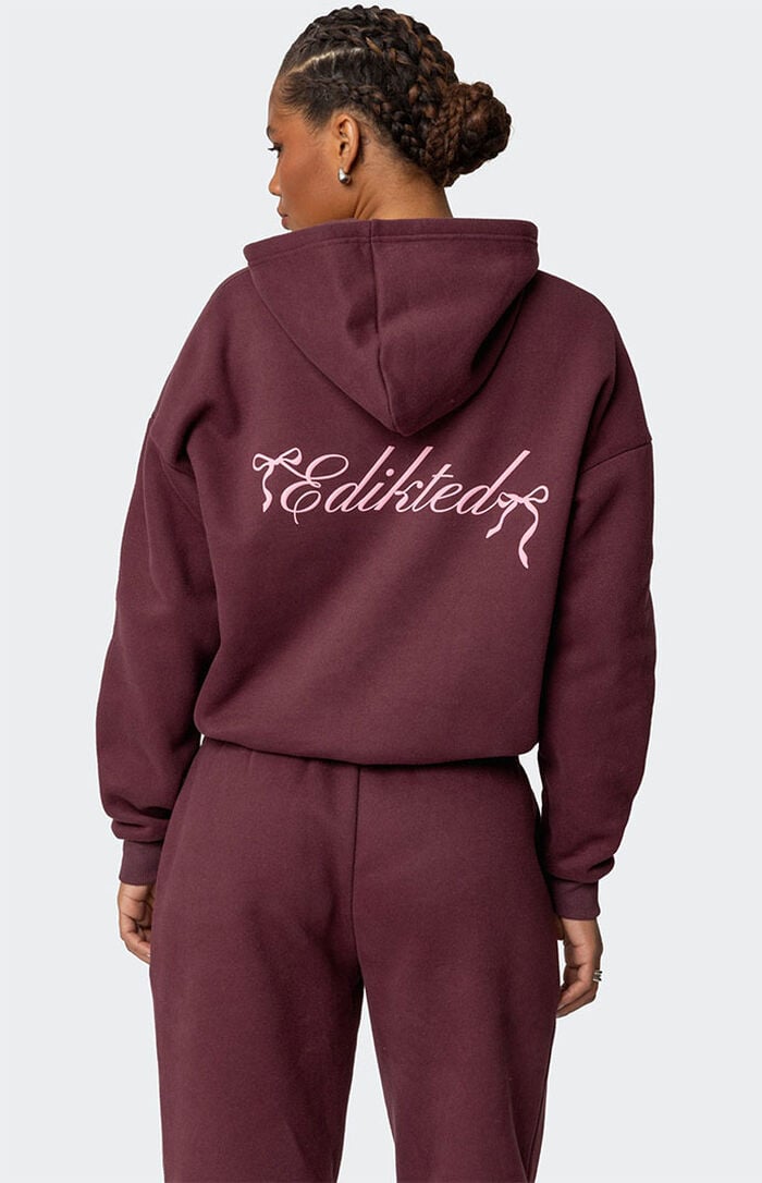 Edikted Sasha Bow Detail Hoodie | PacSun