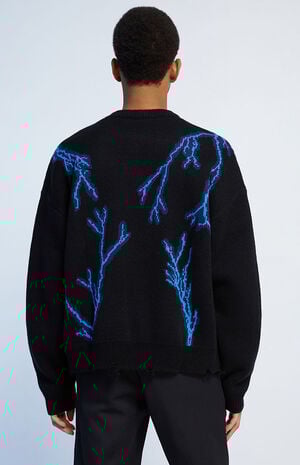 Pacsun Lightning Cropped Crew Neck Sweater | PacSun