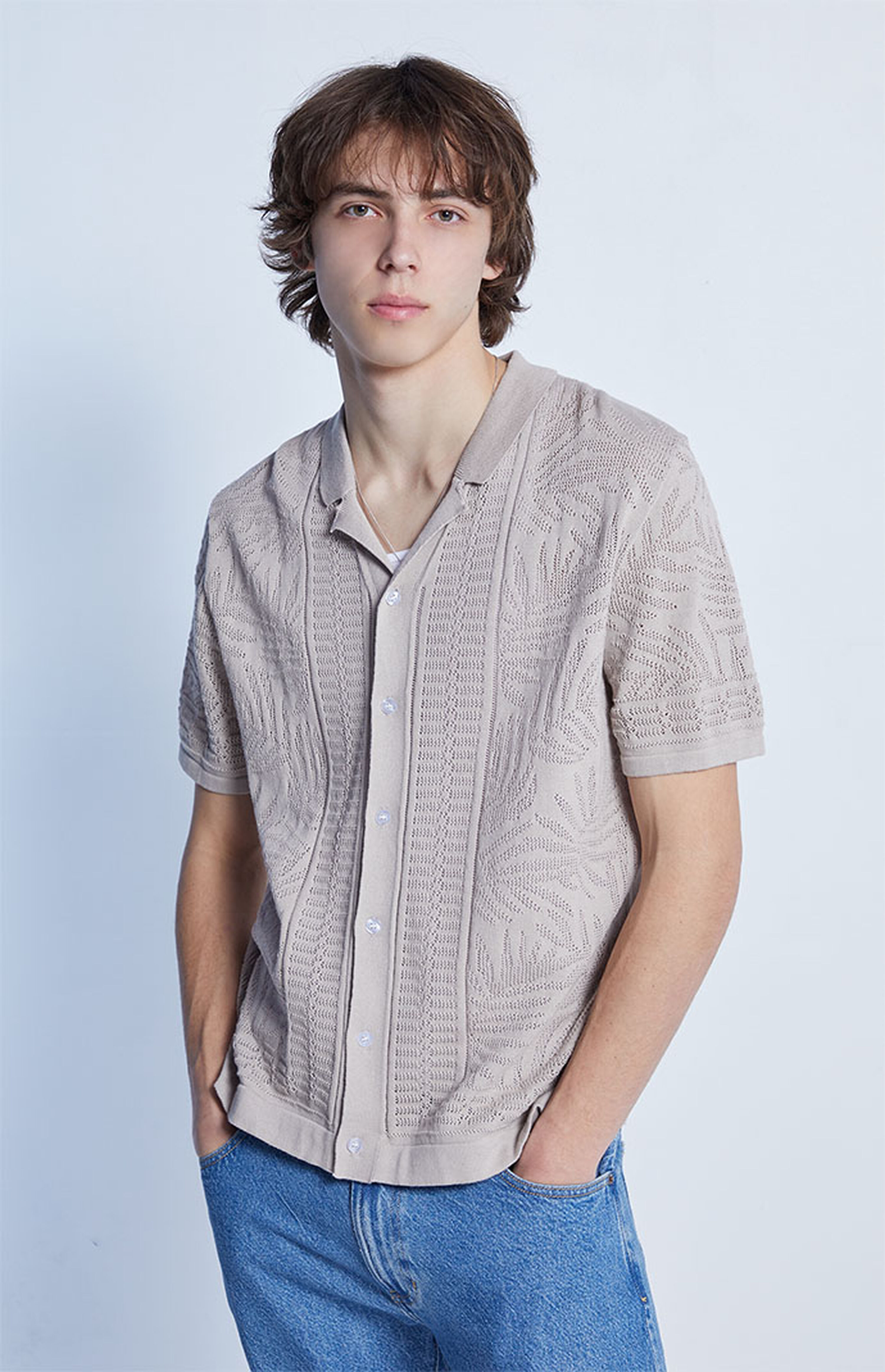 Pacsun Open Knit Pattern Woven Shirt | Pacsun