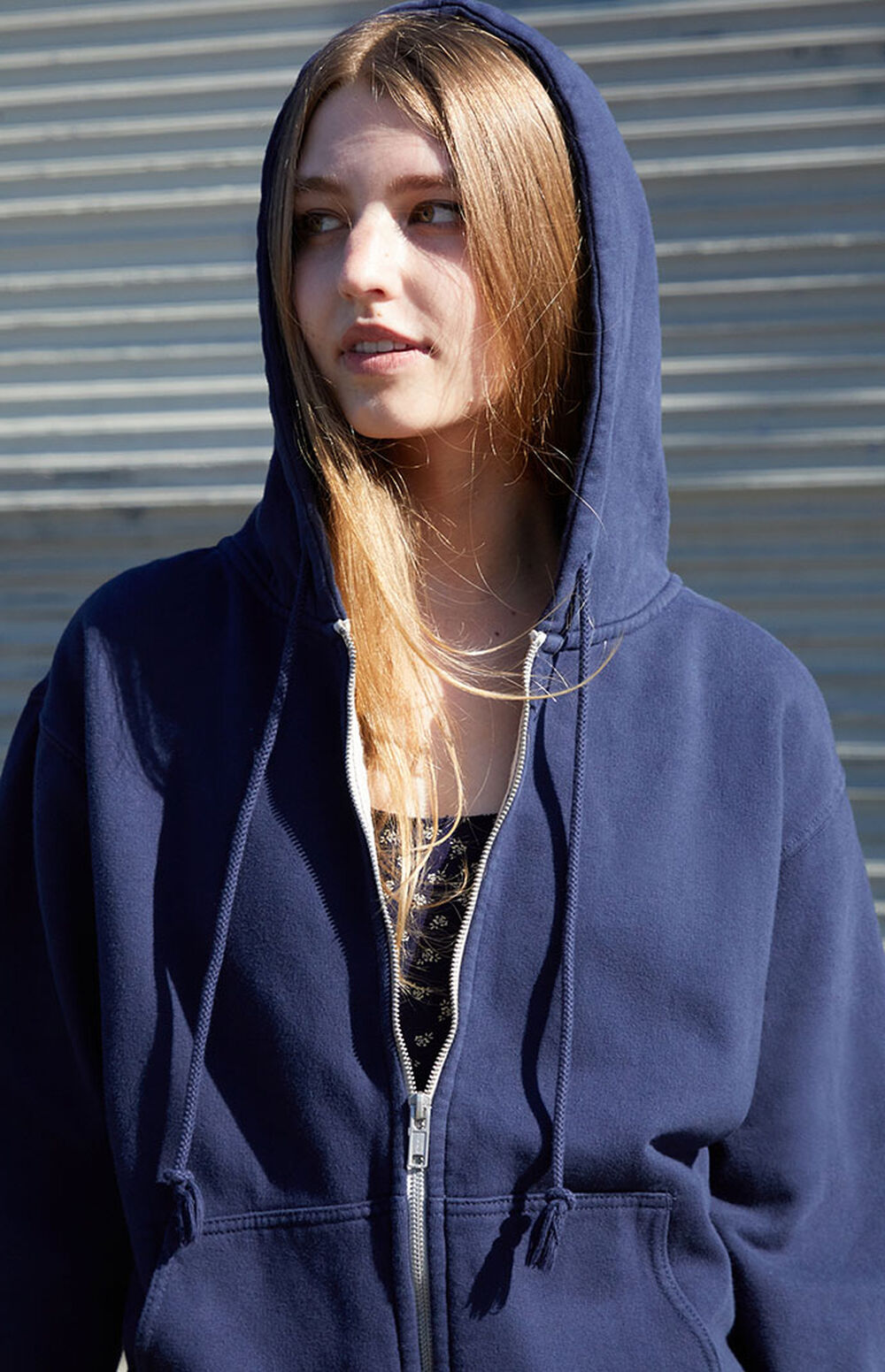 John Galt Blue Full Zip Hoodie | PacSun