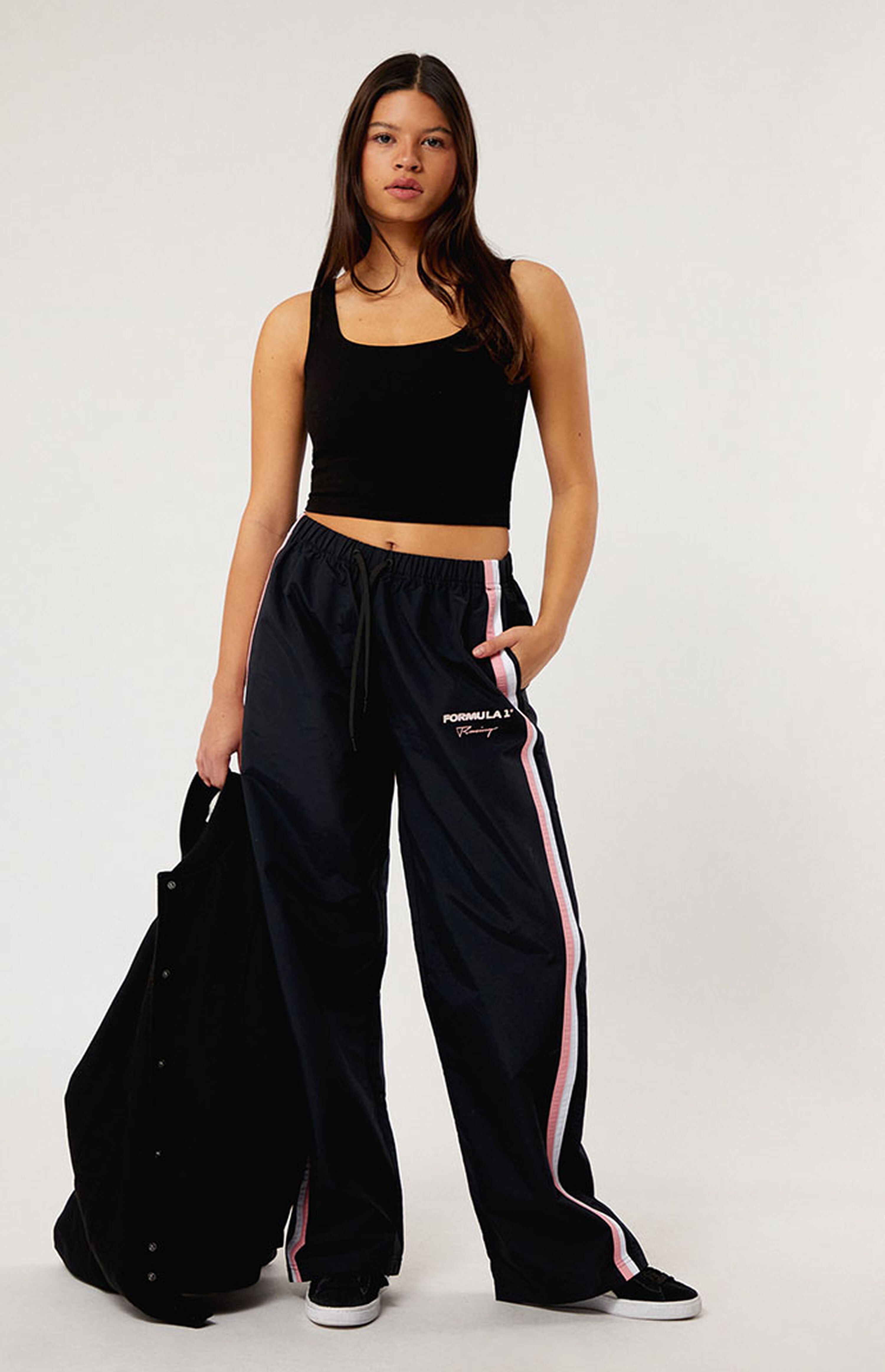Formula 1 x PacSun Black & Pink Woven Track Pants | PacSun
