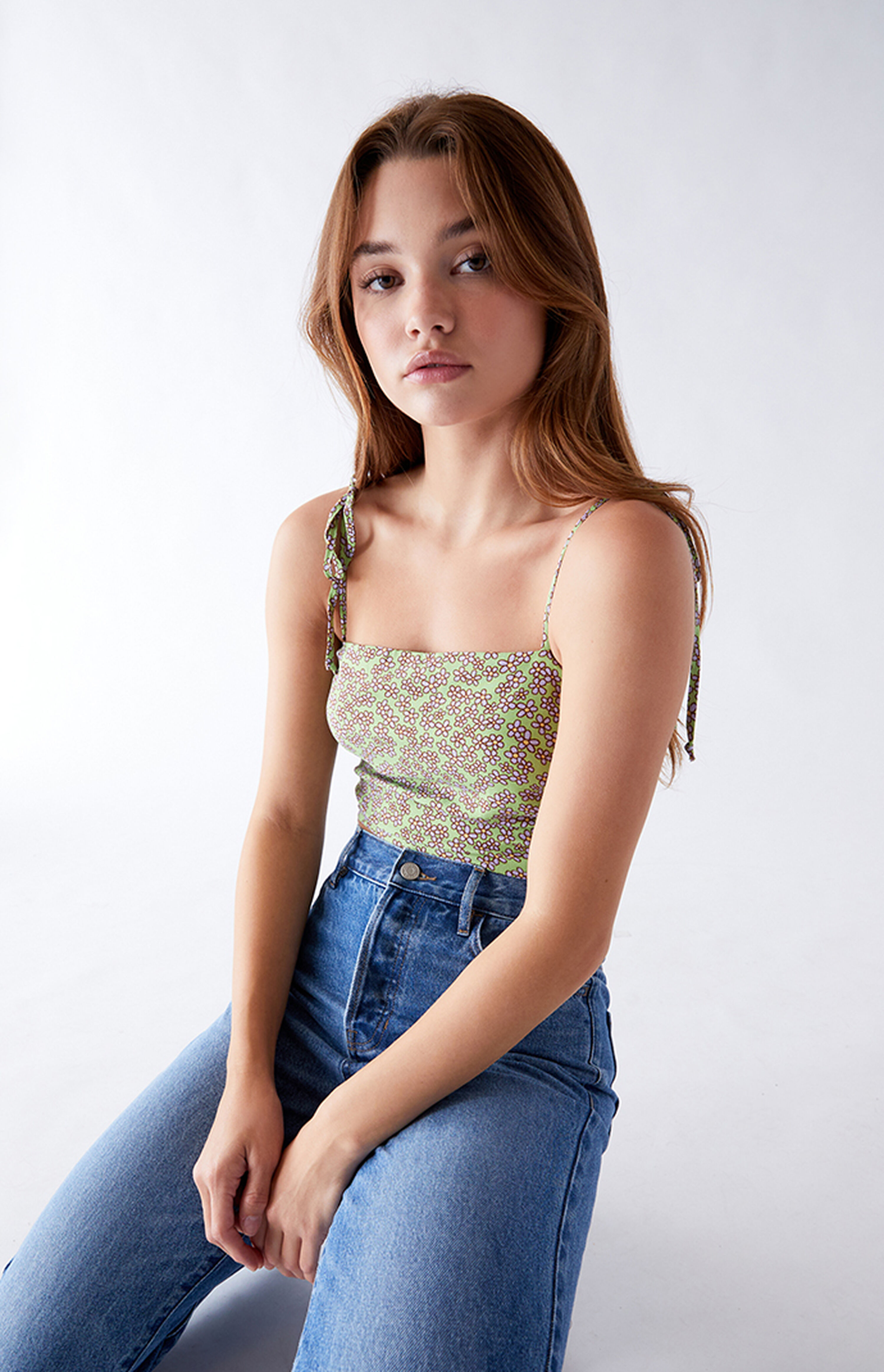 LA Hearts Tie Square Neck Tank Top | PacSun