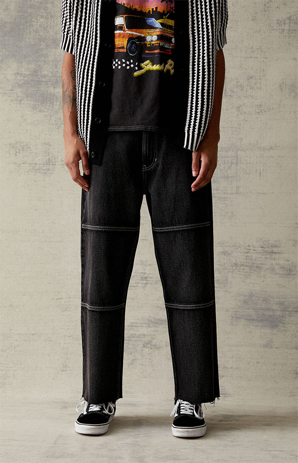 PacSun Eco Baggy Black Panel Jeans | PacSun
