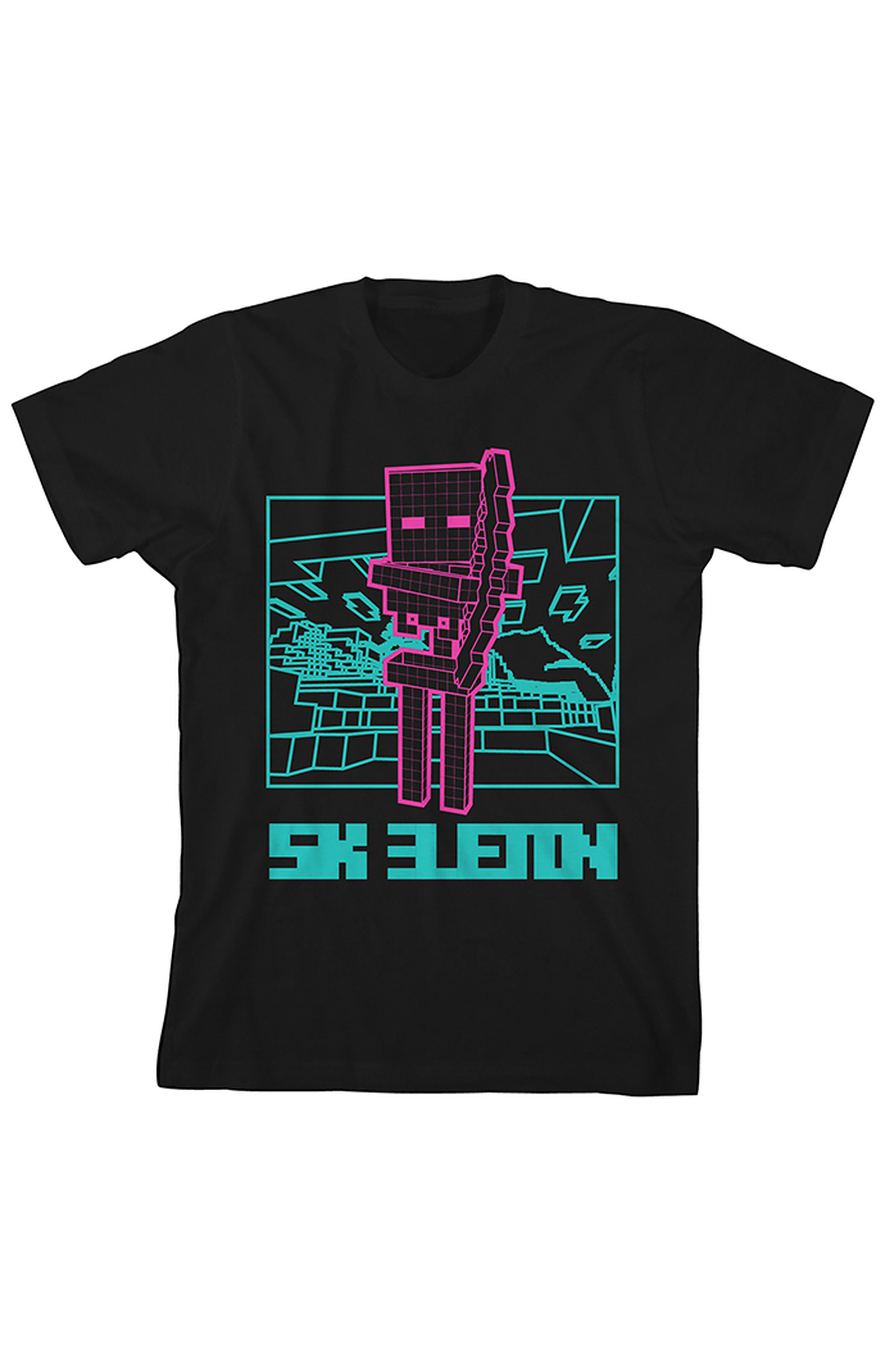 Kids Minecraft Neon Pink Skeleton T-Shirt | PacSun